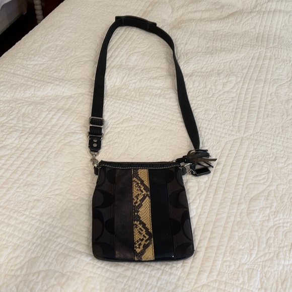 Coach | Bags | Coach Crossbody Black Mixed Media Bag | Poshmark